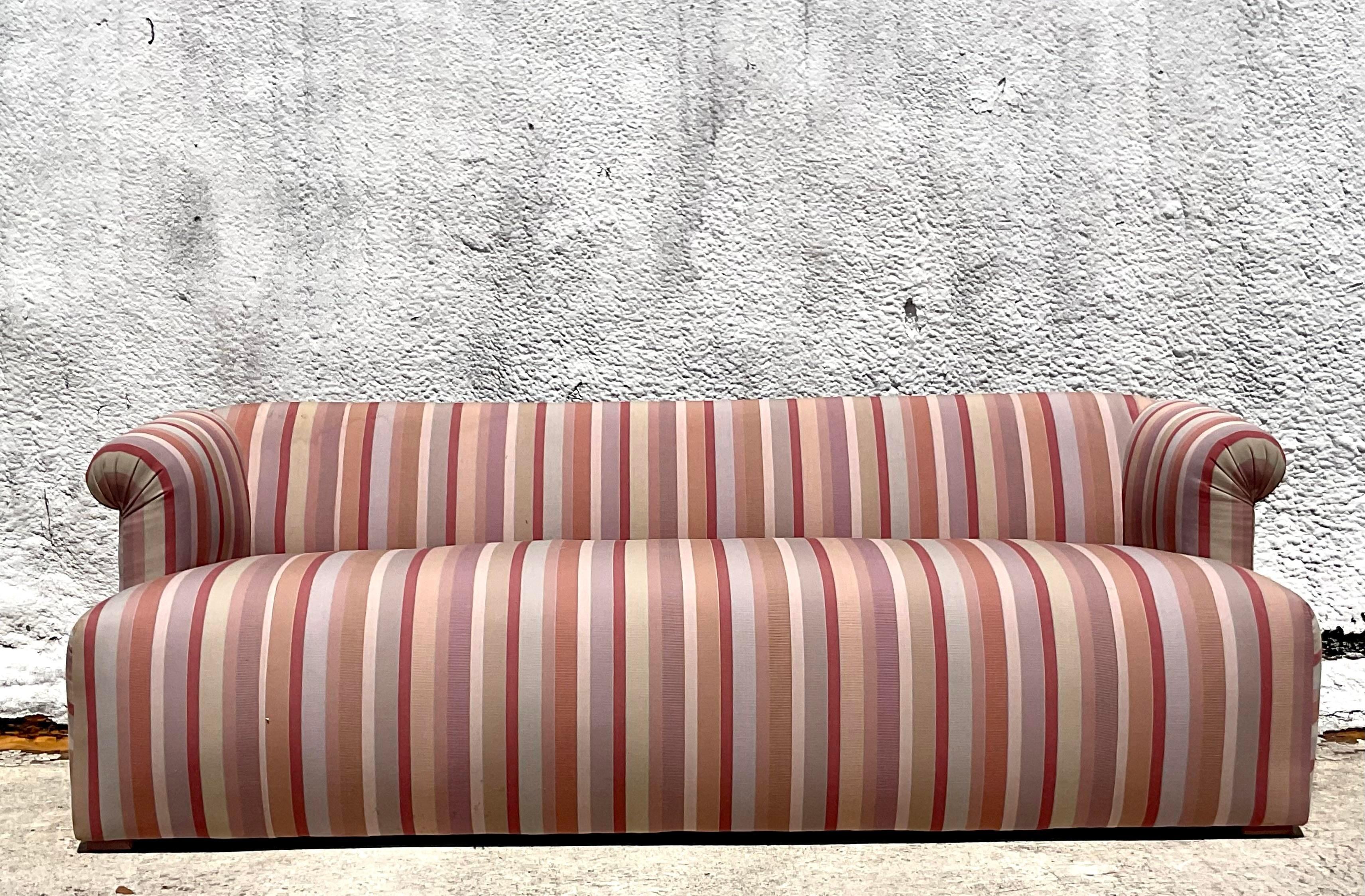 1980s Vintage Custom Roll Arm Sofa For Sale at 1stDibs | 80s furniture