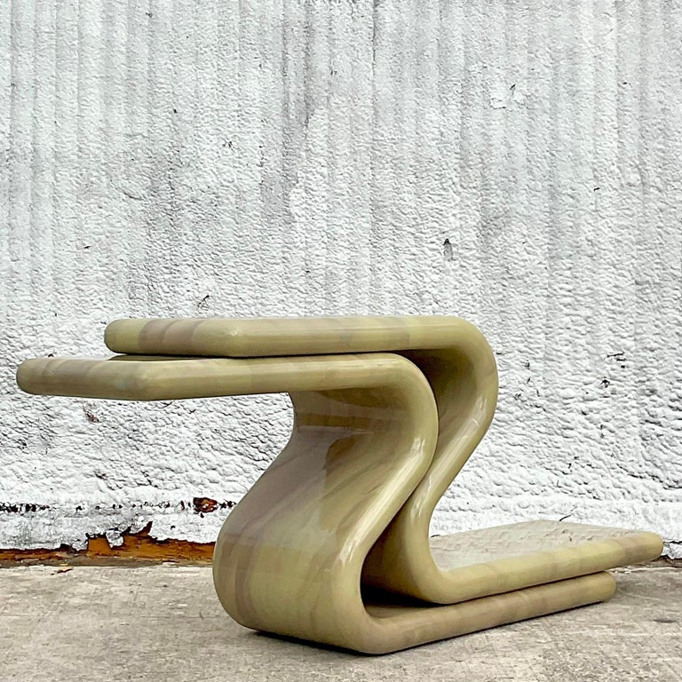 1980s Vintage Lacquered S Formation Console Table For Sale at 1stDibs