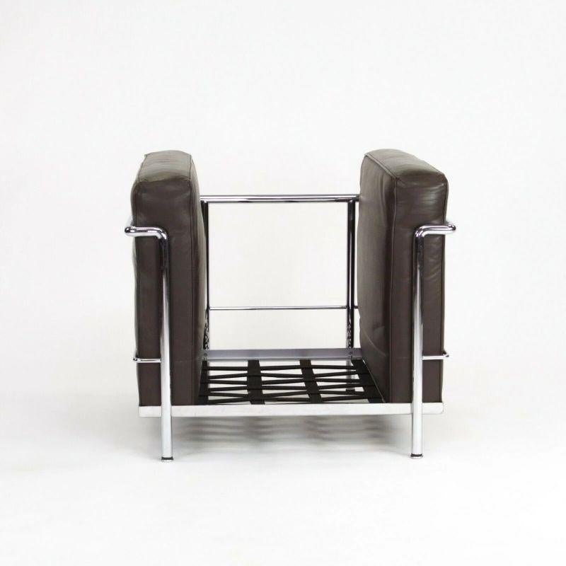 1980s Vintage Le Corbusier Cassina LC2 Petit Modele Armchairs in Brown ...