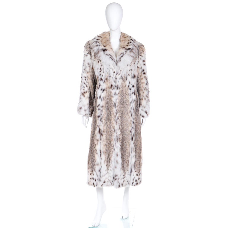 1980s Vintage Lynx Fur Coat With Silk Lining For Sale at 1stDibs