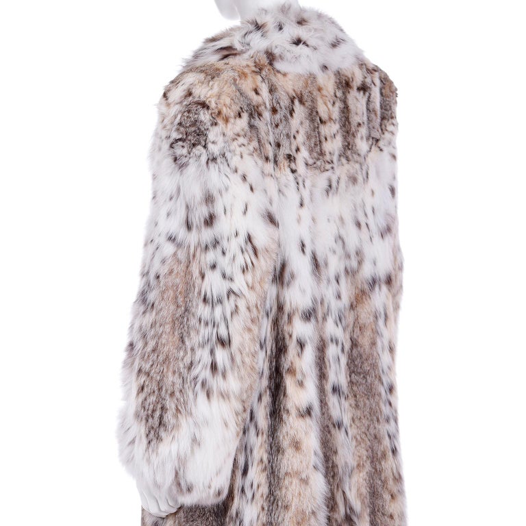 1980s Vintage Lynx Fur Coat With Silk Lining For Sale at 1stDibs