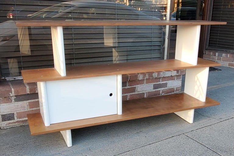 1980s Vintage Modular Bookshelf Unit Manner of Charlotte Perriand and Pierre Jea For Sale at 1stDibs