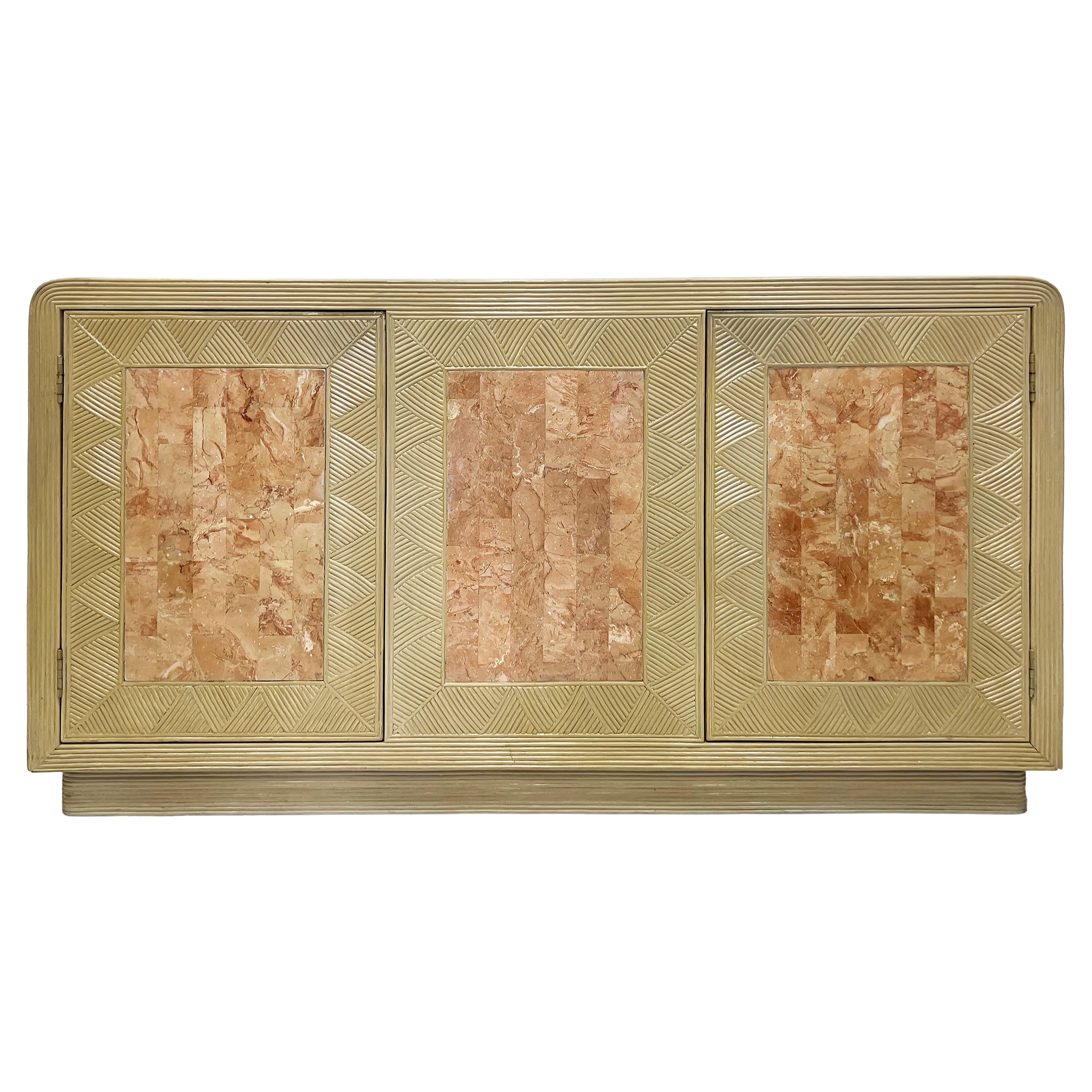 Vintage pencil reed cabinet, 1970s For Sale at 1stDibs