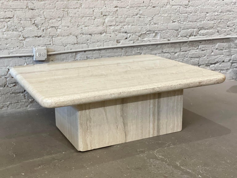 1980s Vintage Postmodern Travertine Rectangle Coffee Table For Sale at ...