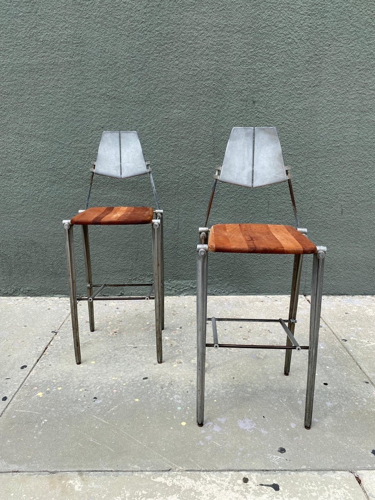 Vintage Robert Josten Sculpted Cast Aluminum Bar Stools, a Pair For ...