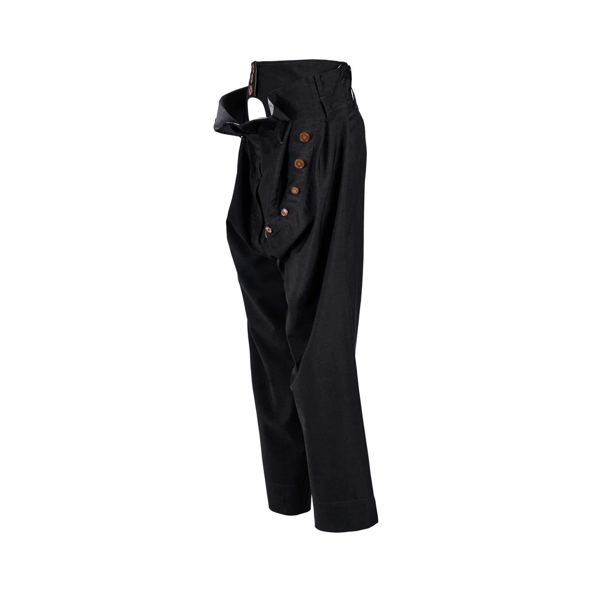 1980's Vivienne Westwood Deep Gray Wool Capri Trouser For Sale at 1stDibs