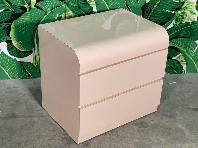 1980s, Waterfall Style Nightstand For Sale at 1stDibs