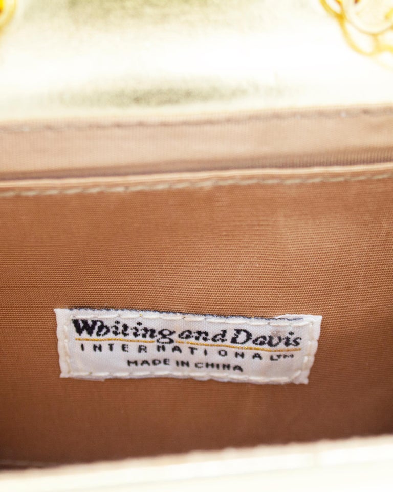 1980s Whiting and Davis Gold Mesh Evening Bag For Sale at 1stDibs