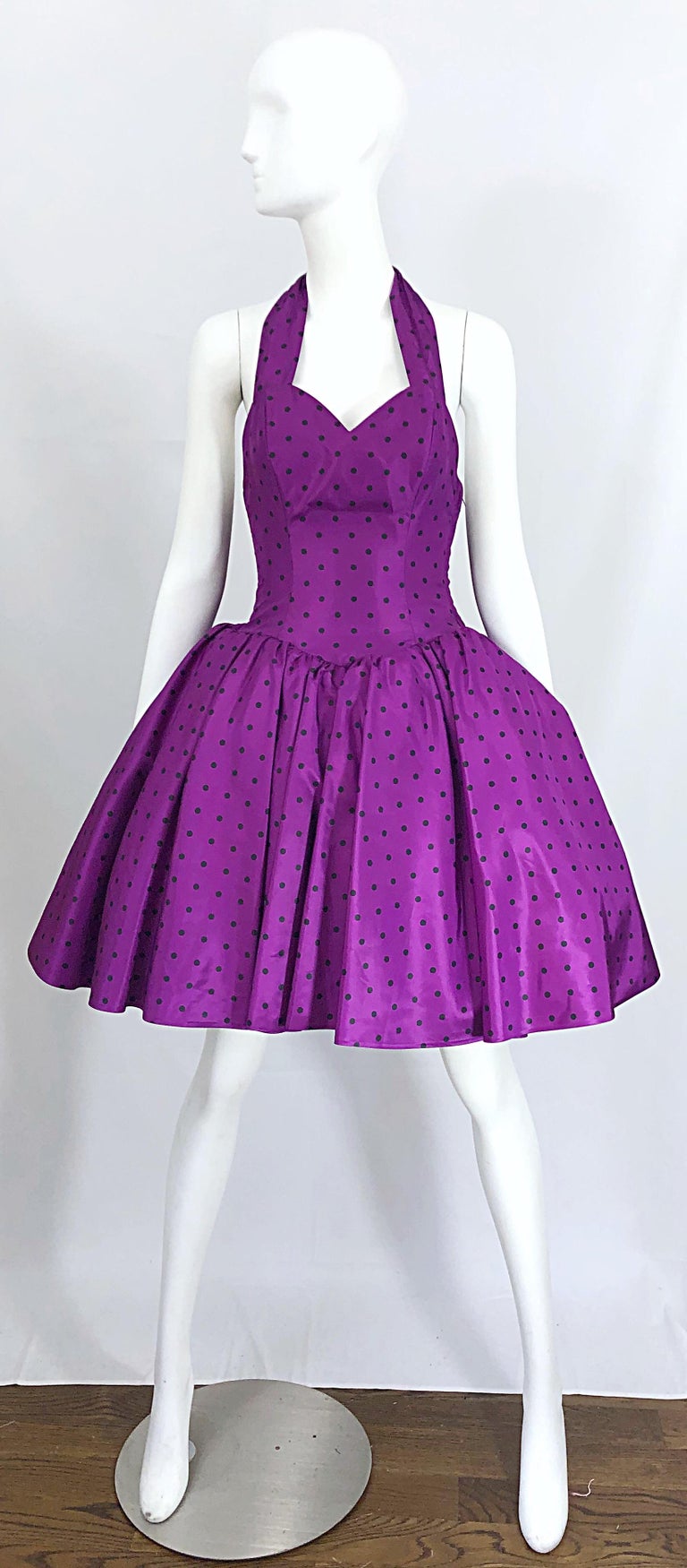 1980s Williwear Willi Smith Size 2/4 Purple Polka Dot Vintage 80s ...