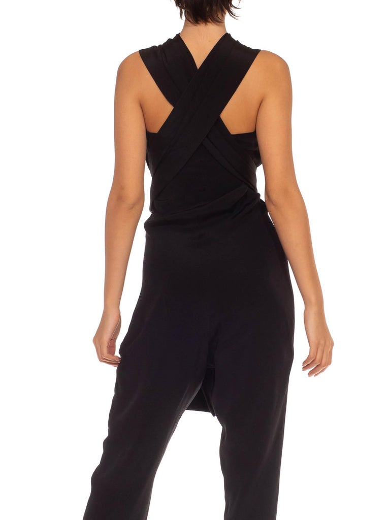 1980S Yohji Yamamoto Black Silk Sexy Backless Halter Jumpsuit For Sale ...