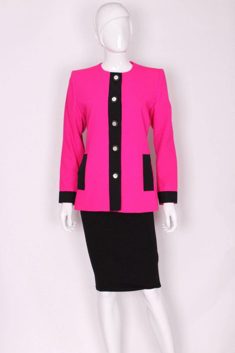 1980s YSL Pink and Black Jacket at 1stDibs