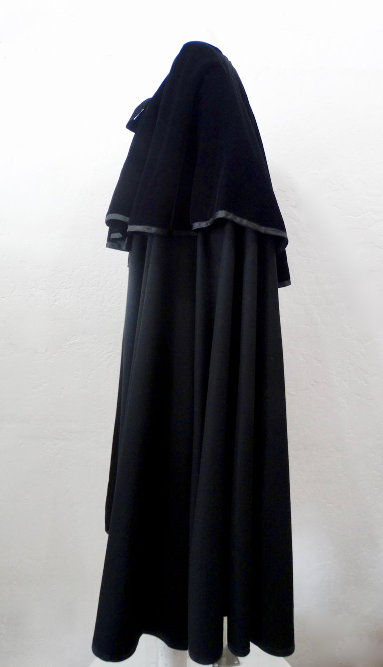 Yves Saint Laurent 1980s Black Wool Cape For Sale at 1stdibs