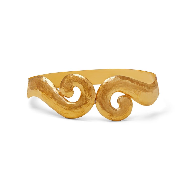 1980s Yves Saint Laurent Gold Metal Scrolling Belt For Sale at 1stDibs