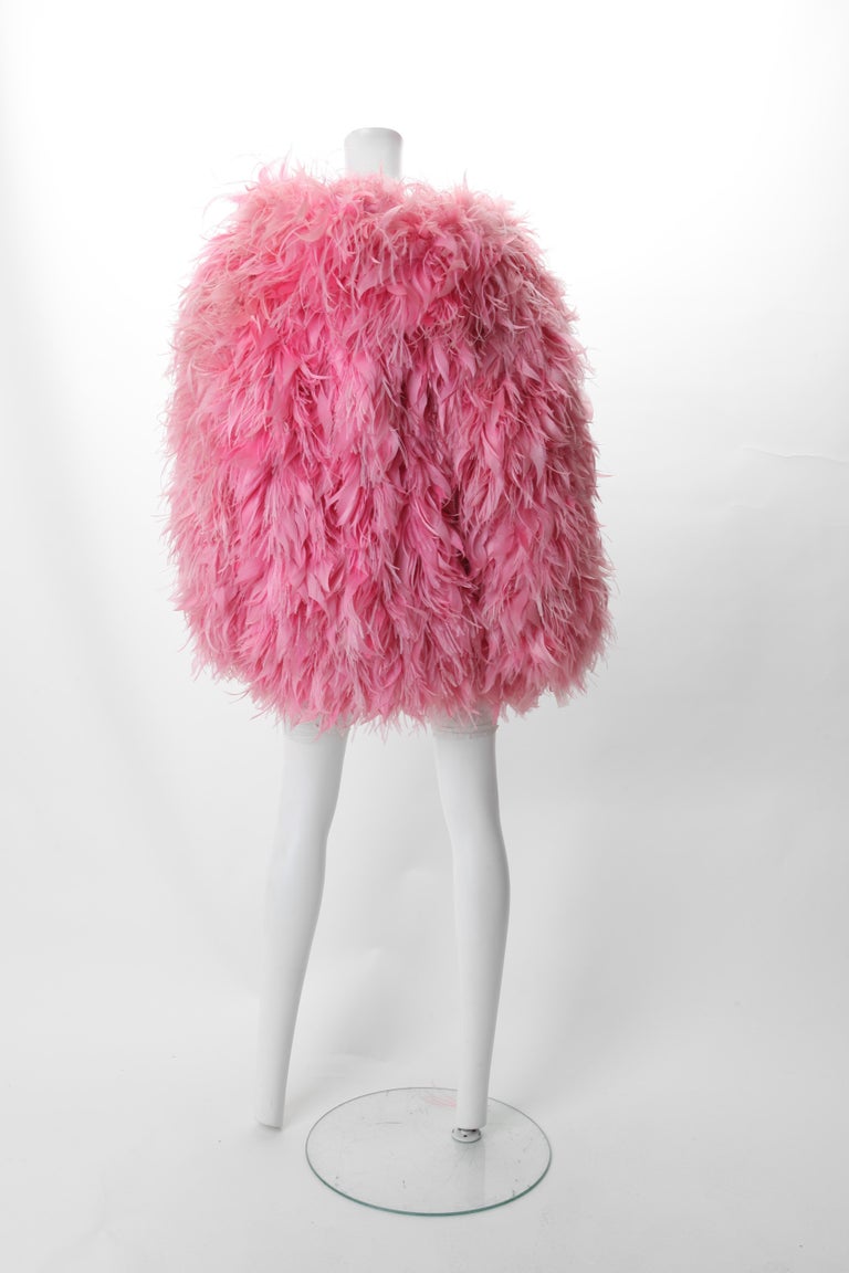1980s Yves Saint Laurent Pink Feather Jacket at 1stDibs | pink feather ...