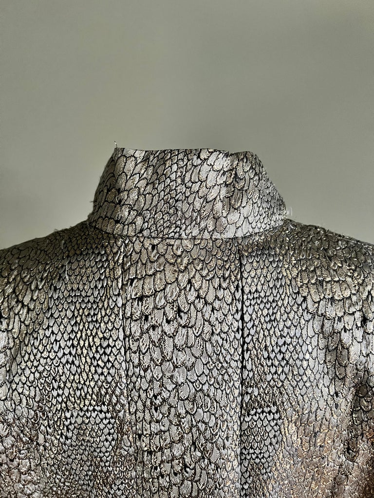 1980s Yves Saint Laurent Rive Gauche silver snakeskin embroidered ...