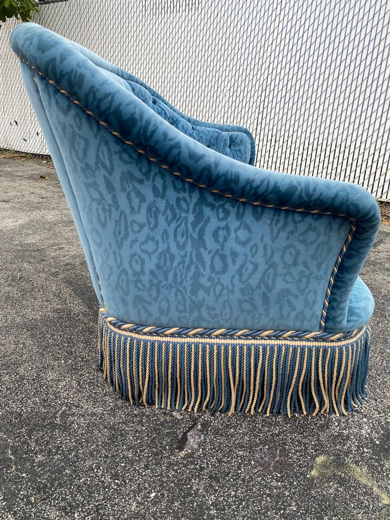 1980s Zanaboni Silk Velvet Leopard Tiger Sculptural Curved Sofa For ...