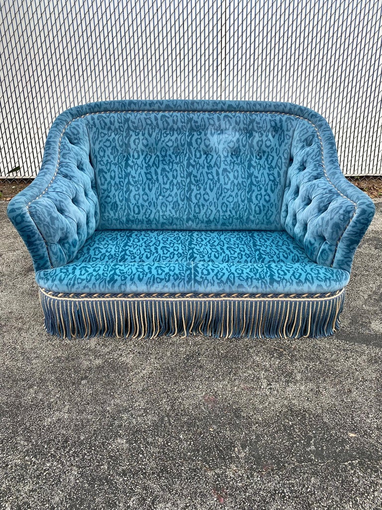 1980s Zanaboni Silk Velvet Leopard Tiger Sculptural Curved Sofa For ...