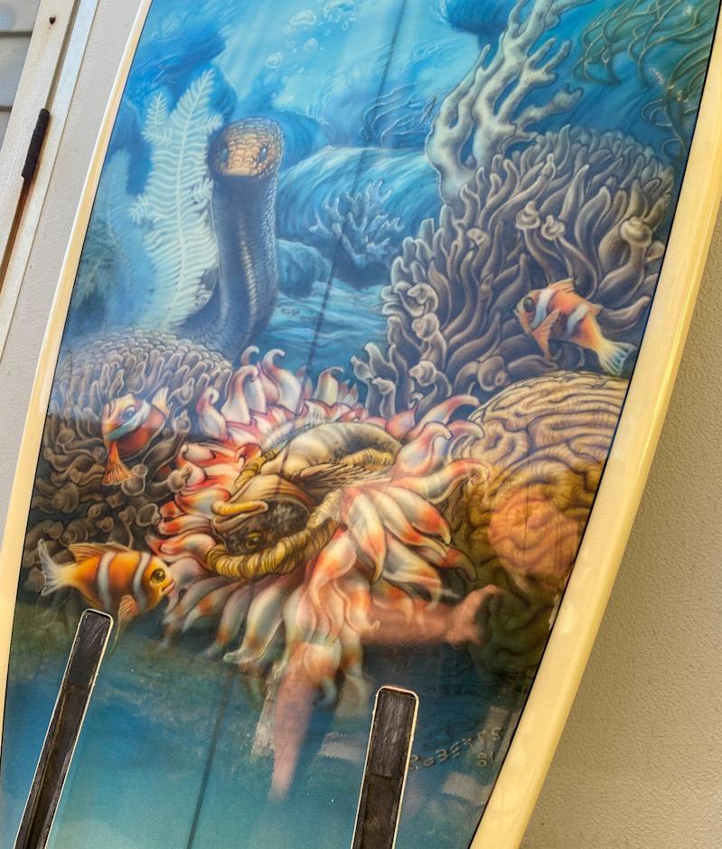 1981 Phil Roberts Mural Artwork on M.T.B. Twin Fin Surfboard at 1stDibs ...