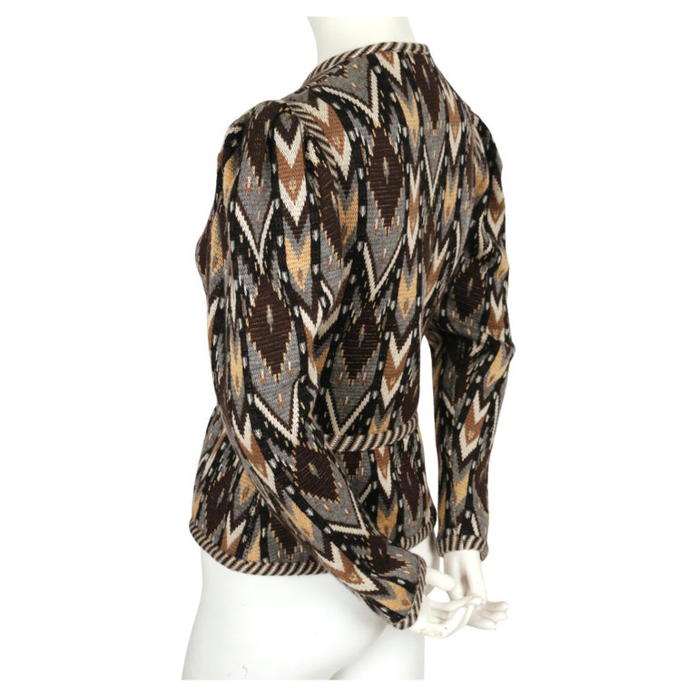 1979 YVES SAINT LAURENT Ikat cardigan sweater For Sale at 1stDibs