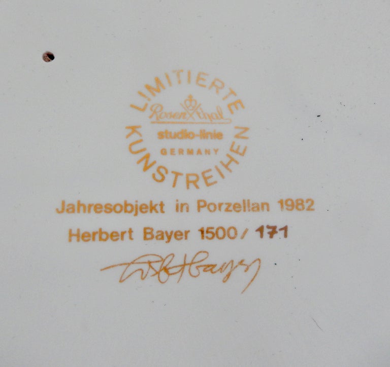 1982 Herbert Bayer Porcelain "Landscape" for Rosenthal, Limited Edition ...