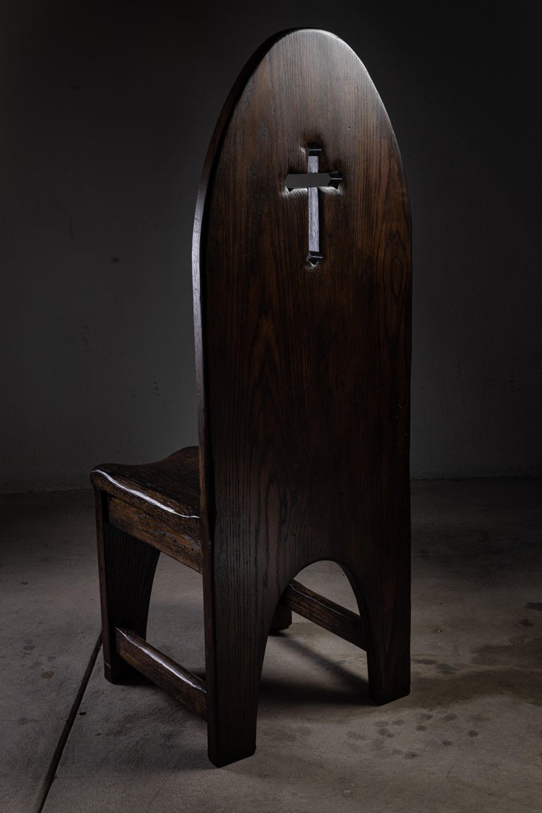1983 Dining Chair, Homage to 20th Century, Hand Carved Oak Medieval ...