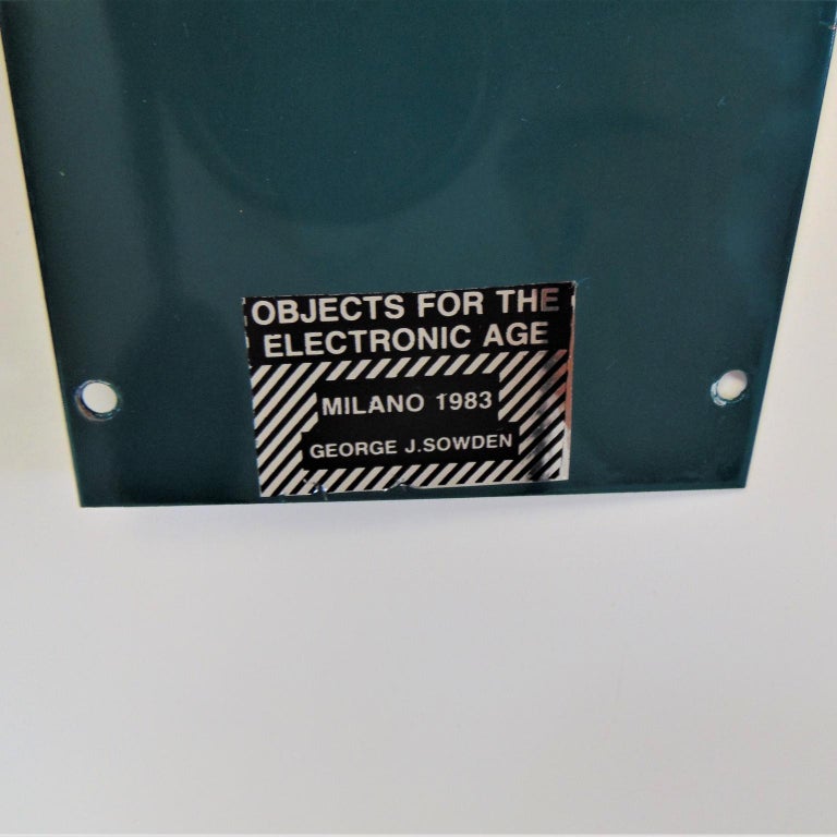 1983 G. Sowden Oppenheimer Table Clock Orange Green Enameled Steel ...