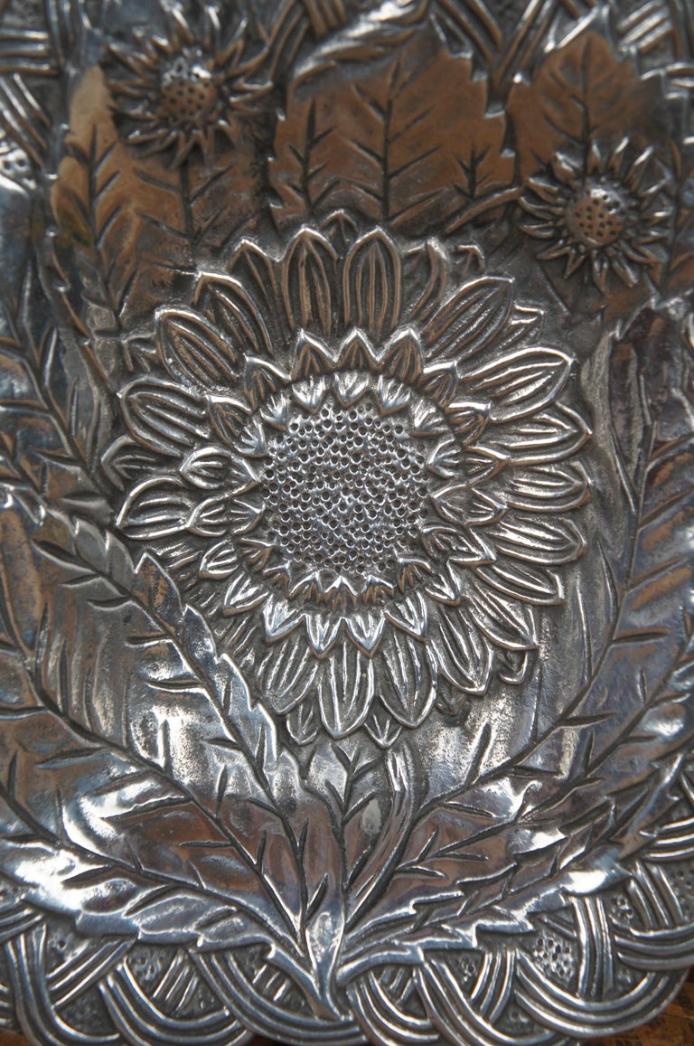 1983 Haldon Group Aluminum Footed Sunflower Basket Pedestal Compote For ...