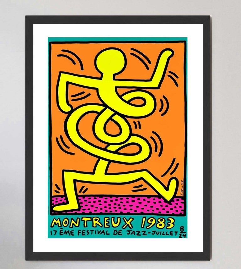 1983 Keith Haring Montreux Jazz Festival Green Original Vintage Poster ...