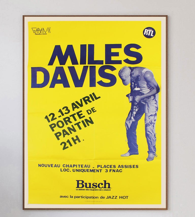 1983 Miles Davis, Live in Paris Original Vintage Poster For Sale at 1stDibs