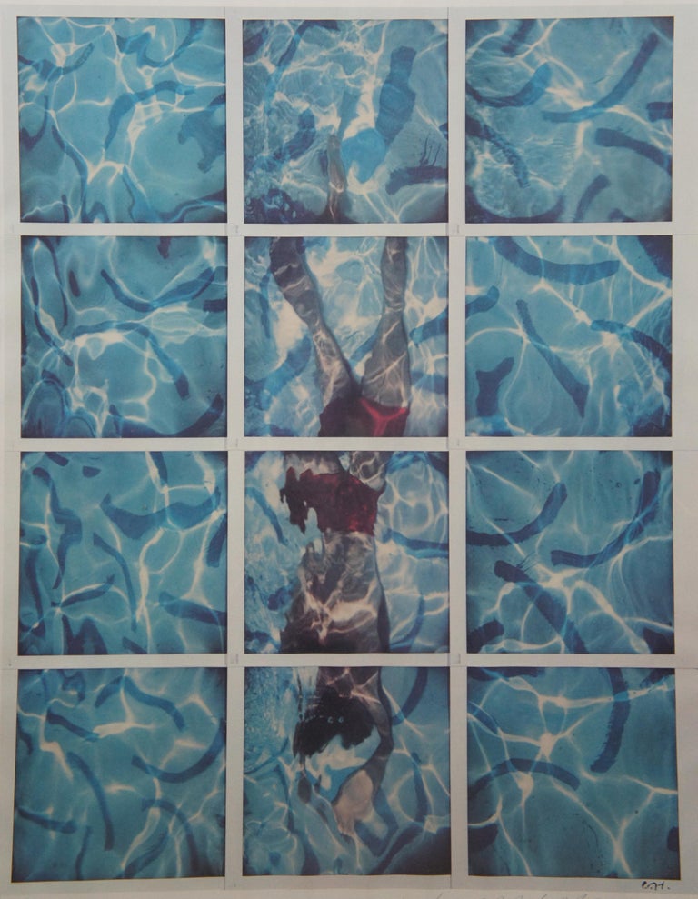 1984 David Hockney Signed Los Angeles Olympic Game Poster Swimming Pool Polaroid at 1stDibs