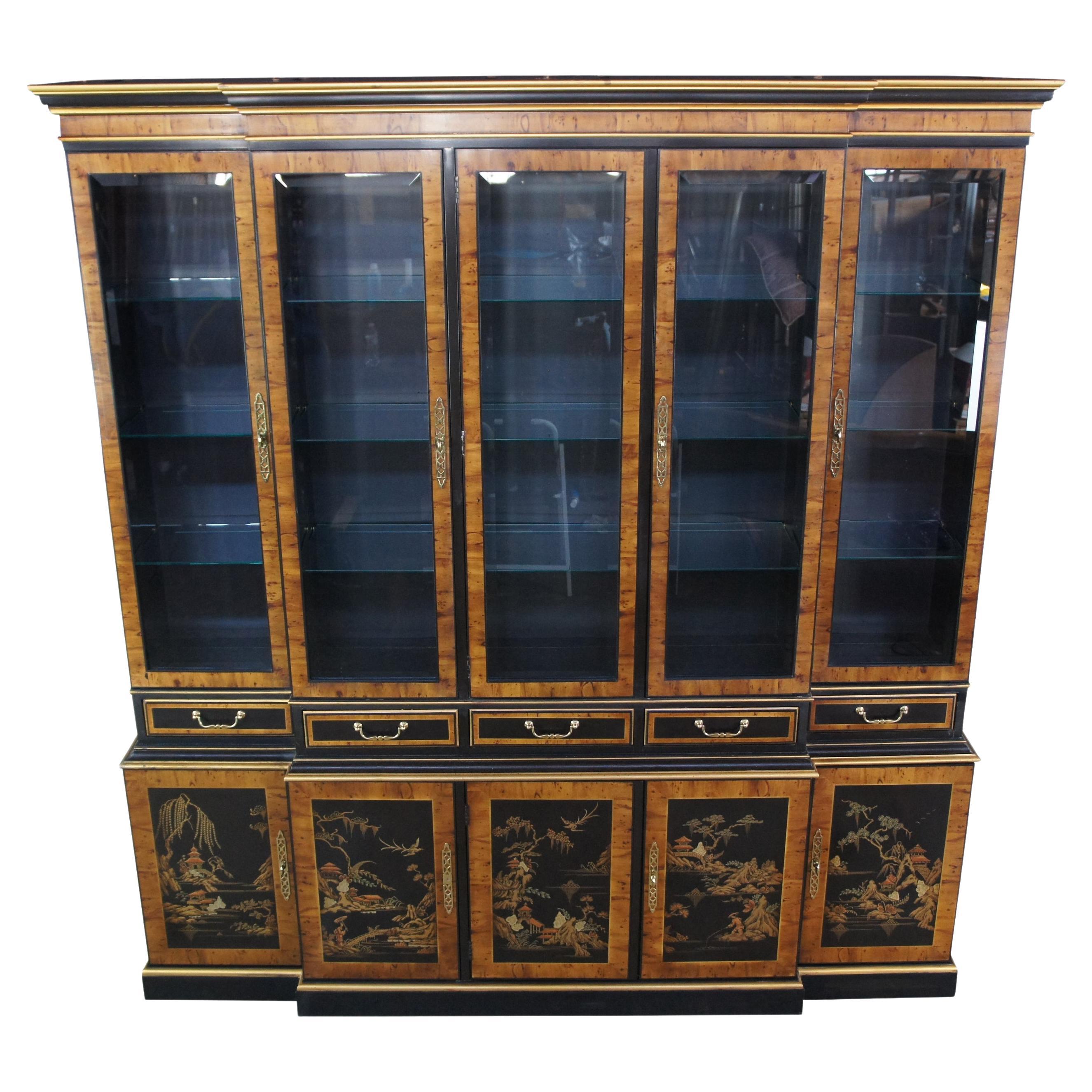 1984 Drexel Et Cetera Chinoiserie Breakfront China Cabinet Hutch 584 ...