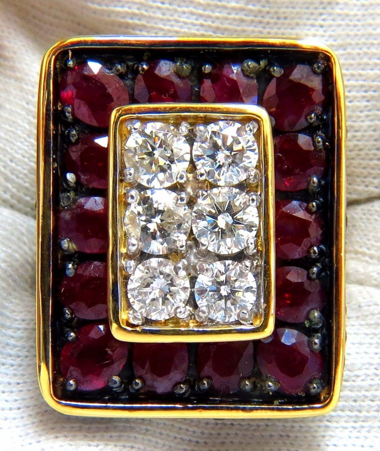 19.84ct Natural Diamonds Ruby Mens Ring 18kt Big and Tall Boxer Deco ...