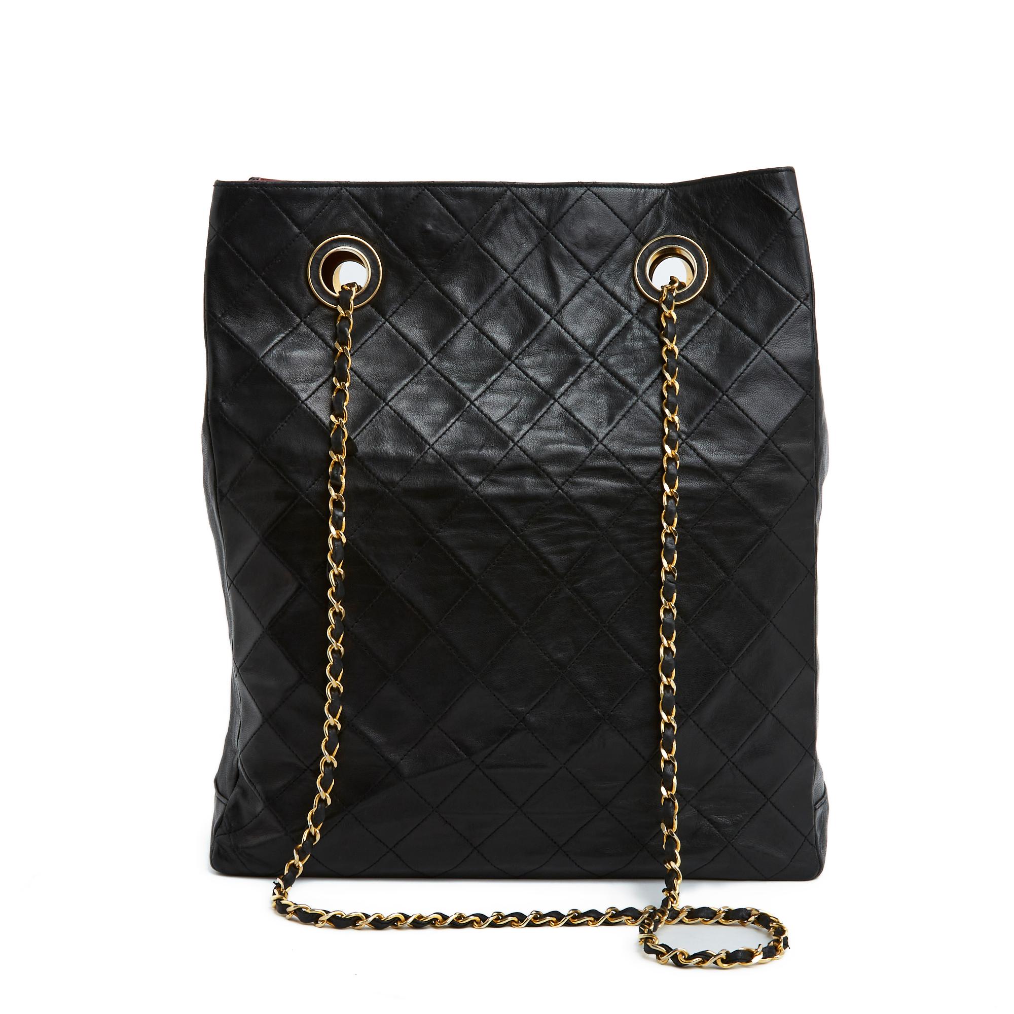 1985 Chanel Haute Couture Timeless Classique Black Tote For Sale at ...