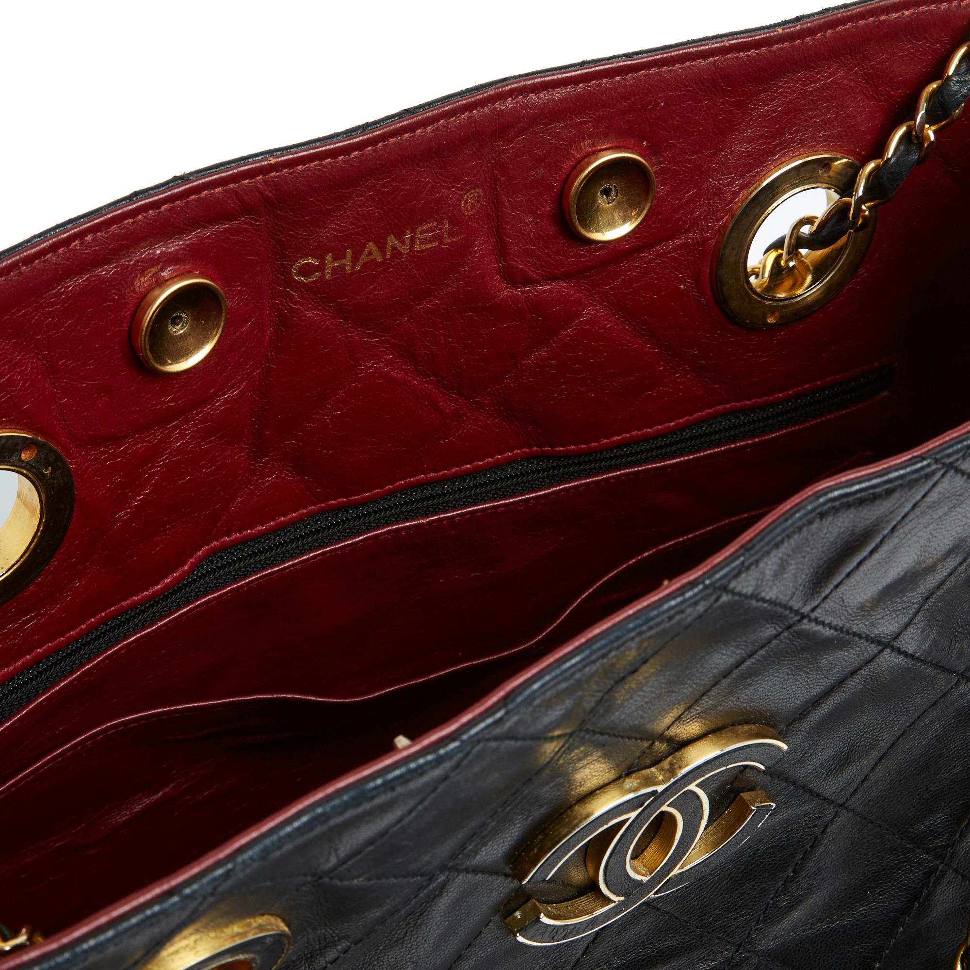 1985 Chanel Haute Couture Timeless Classique Black Tote For Sale at ...