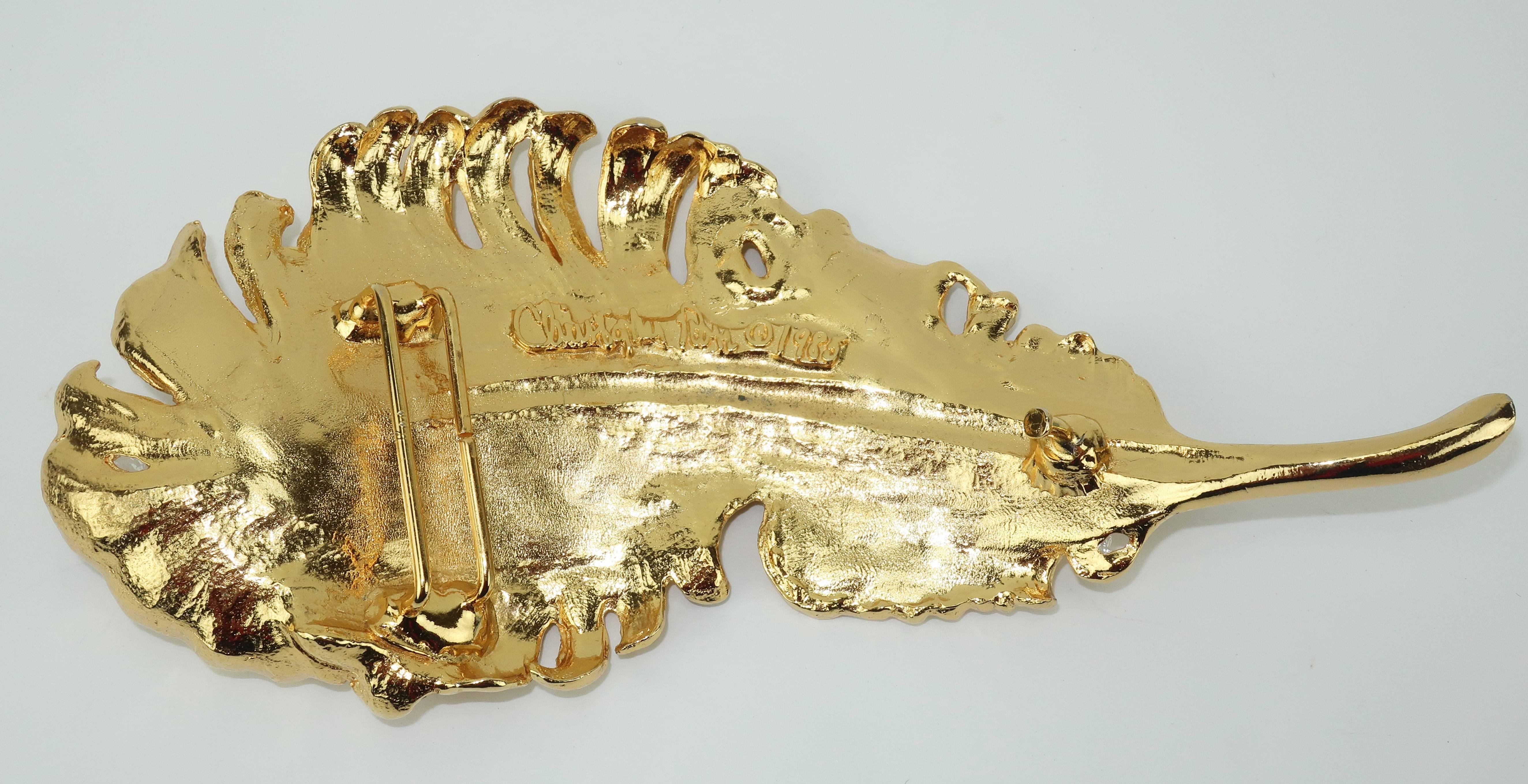 Christopher Ross Large Feather Buckle With Belt, 1985 at 1stDibs ...