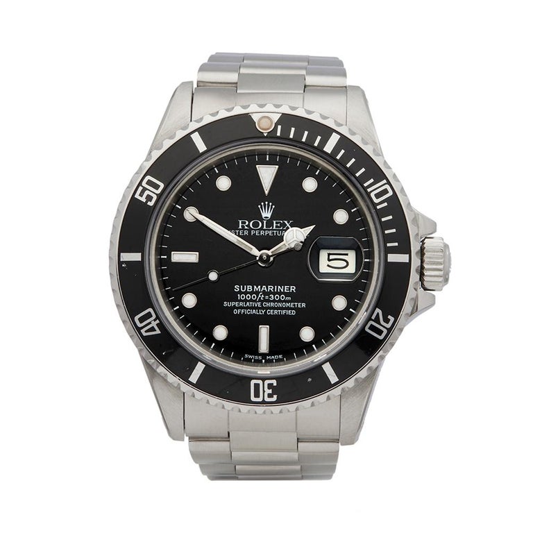 1985 Rolex Submariner Stainless Steel 16800 Wristwatch at 1stDibs ...
