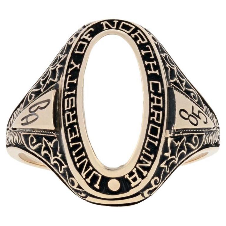 1985 University of North Carolina Class Ring, 10k Gold Mother of Pearl ...