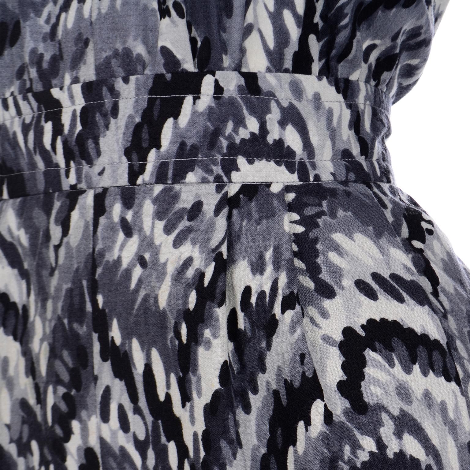 1985 Yves Saint Laurent Grey Abstract Print Runway Documented Vintage ...