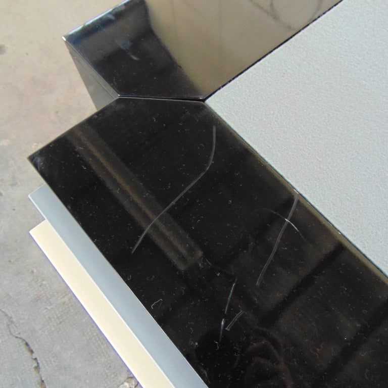 1986 Memphis Style Game and Dining Tables Glossy Black Gray Cream ...