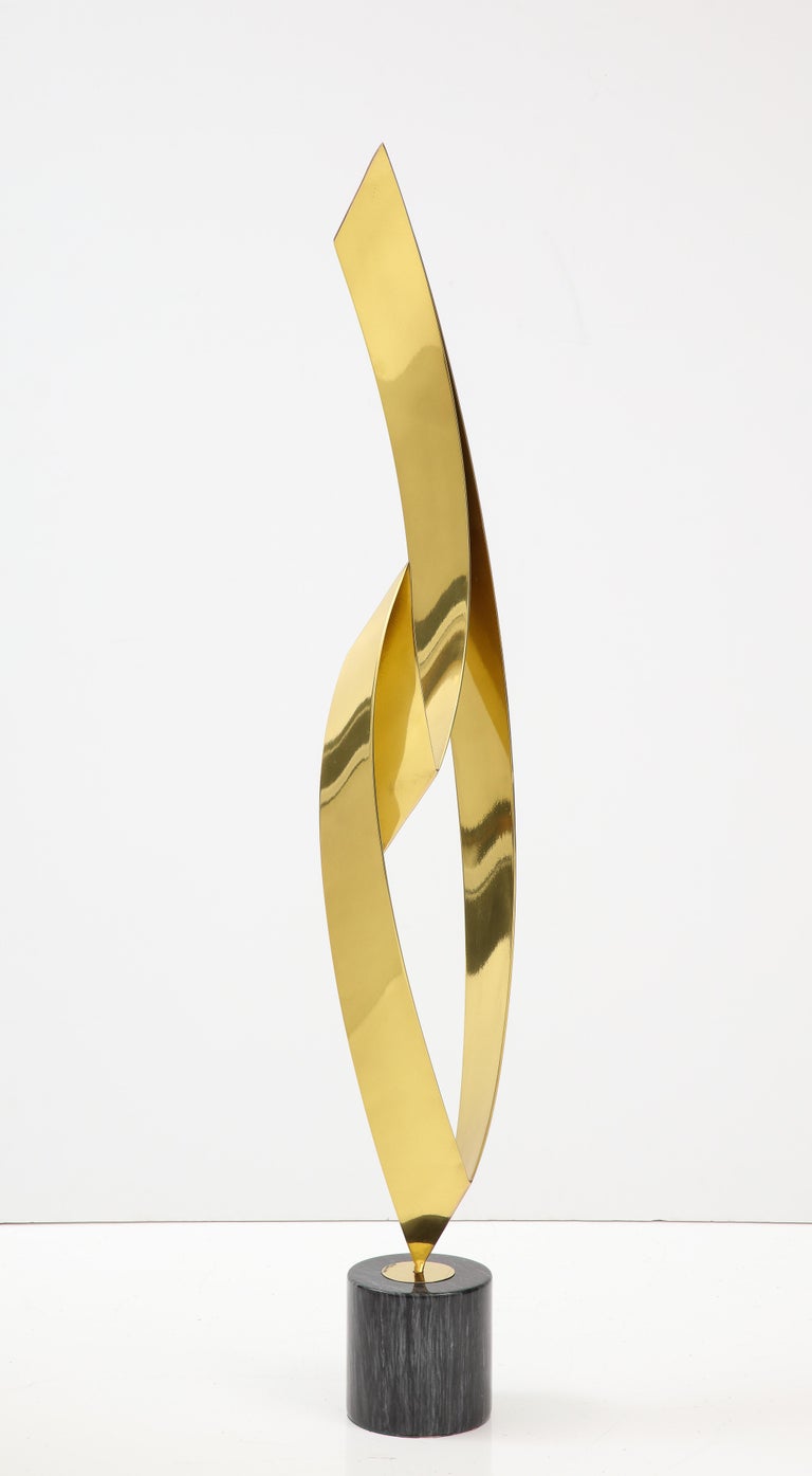 1987 Curtis Jeré "Eternal Flame" Brass Floor Sculpture For Sale at 1stDibs