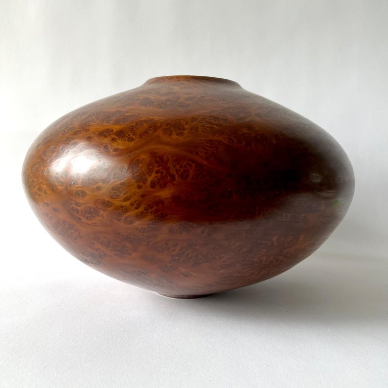 1987 Dennis Elliott Redwood Lace Burl Hand Turned Vase at 1stDibs