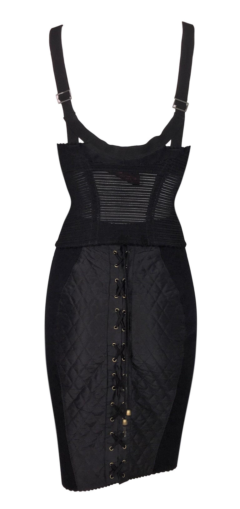 1987 Jean Paul Gaultier Black Cone Bra Bustier Crop Top and Corset ...