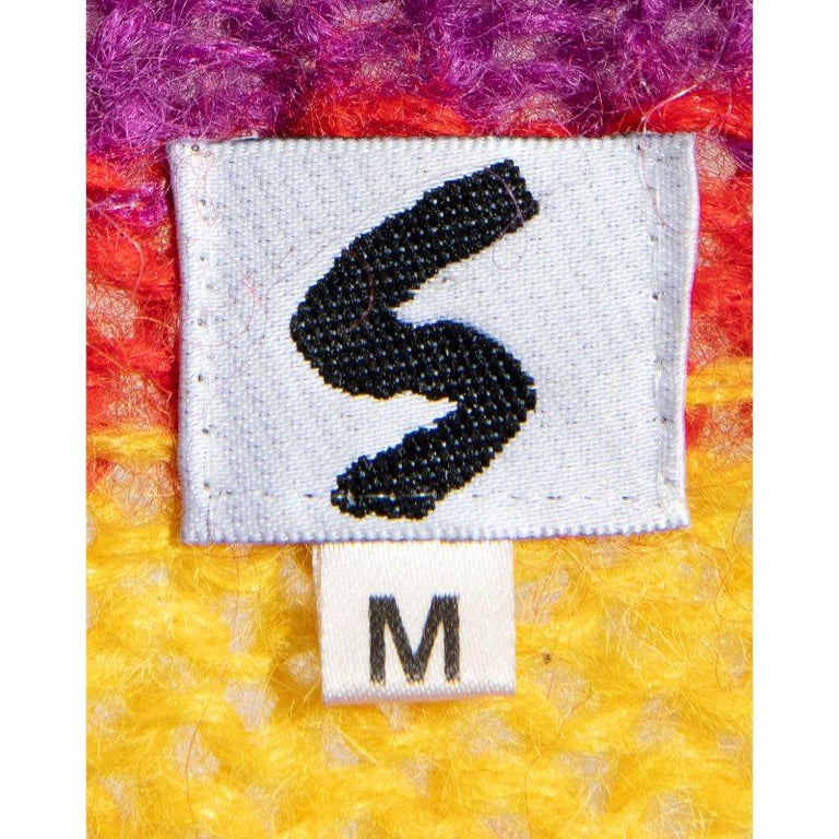 1987 Stephen Sprouse “S” Label Mohair Knit Stripe Sweater at 1stDibs