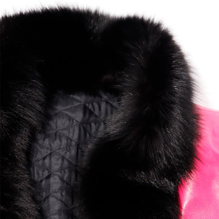 1987 Yves Saint Laurent Runway Haute Couture Pink Leather Jacket w ...