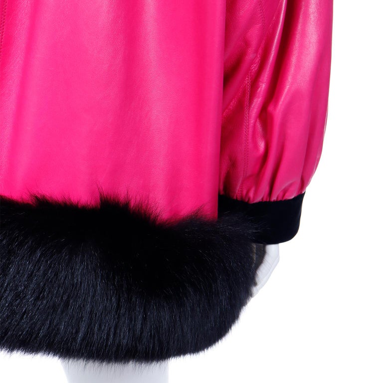 1987 Yves Saint Laurent Runway Haute Couture Pink Leather Jacket w ...