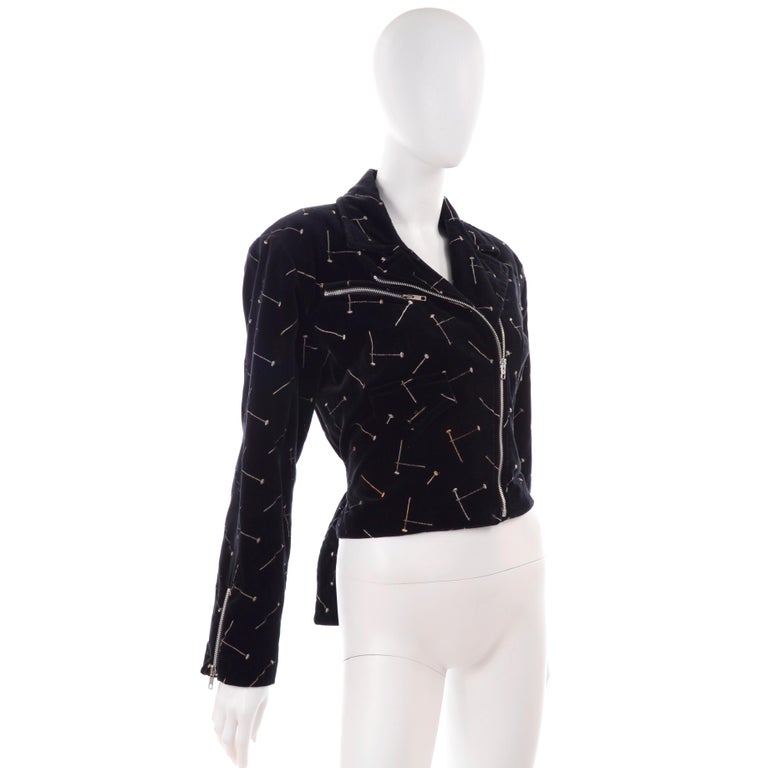 1988 Avant Garde Patrick Kelly Paris Vintage Black Jacket w Gold and ...