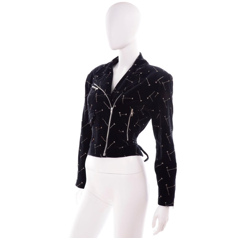 1988 Avant Garde Patrick Kelly Paris Vintage Black Jacket w Gold and ...