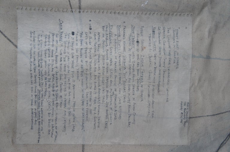 1988 David Devaul Mixed Media Street Fight in Sparta Gunfire Mural Art ...