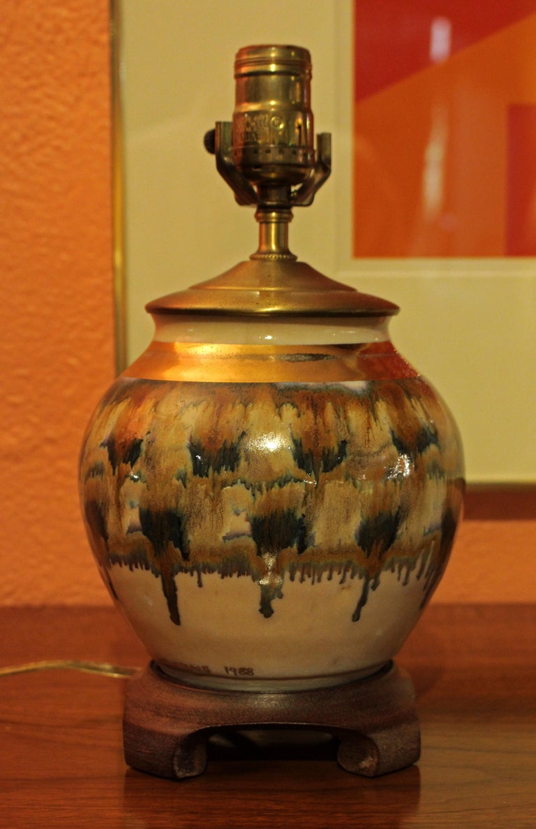 1988 Ed Weintraub Pottery Lamp For Sale at 1stDibs