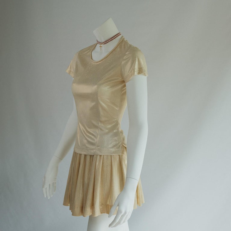 Vivienne Westwood 1988 SS Pagan Collection 80s Gold Mini Skirt Set XS ...